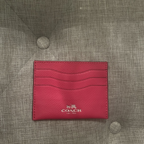 Coach | Bags | Coach Hot Pink Card Holder Can Fit Spare Change Cards ...